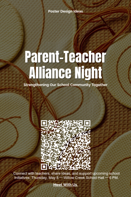 PTA Meeting Poster Template | Warm School Community Layout | PosterMyWall